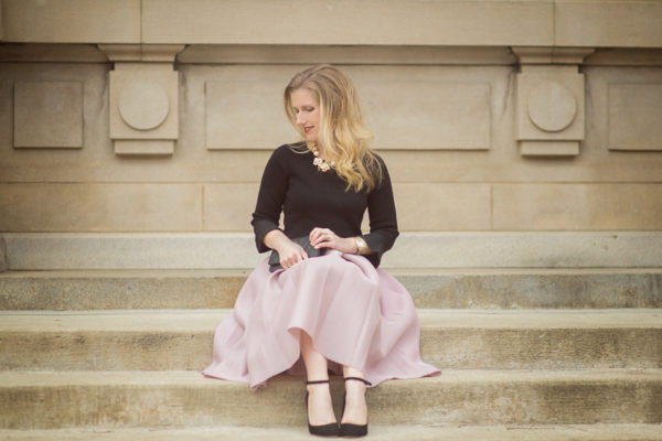 Classically Feminine in Romwe Champagne High Waist Pleated Flare Skirt ...